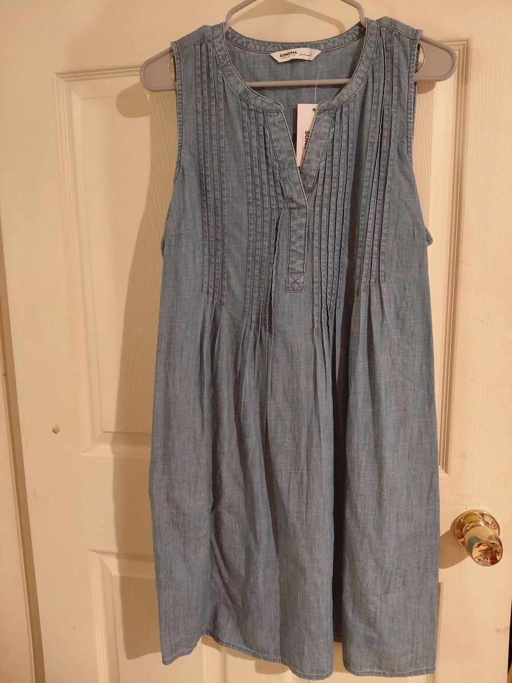 Sonoma | Dresses | Sonoma Light Blue Chambray Mini Dress | Poshmark